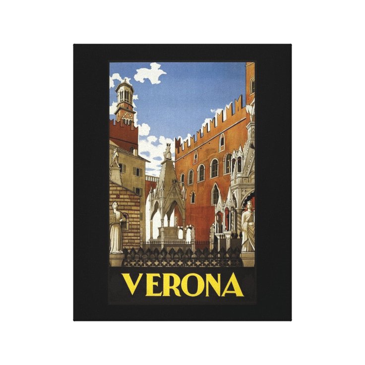 Retro Verona Travel Poster Canvas Print | Zazzle