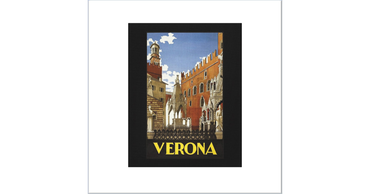 Retro Verona Travel Poster Canvas Print | Zazzle