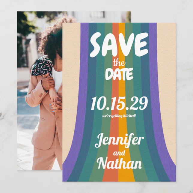 Retro Vibes Save The Date | Zazzle