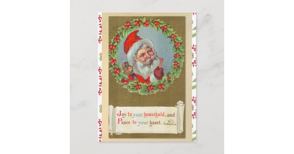 Retro Victorian Christmas Santa Claus Postcard | Zazzle