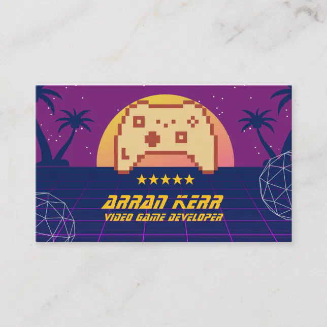 Retro Video Game Console Gaming Business Card | Zazzle