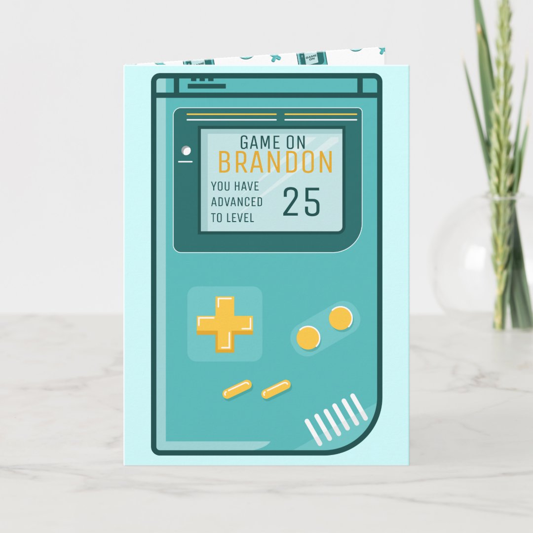 Retro Video Game Level Up Custom Birthday Age Card | Zazzle