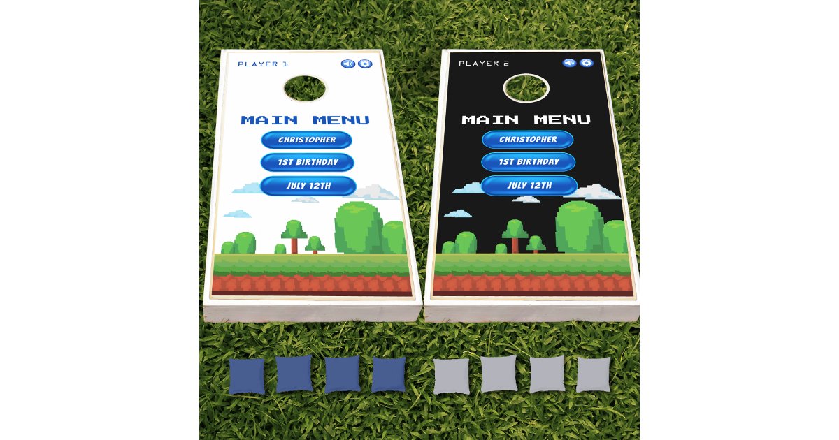 Retro Video Game Menu 1st Birthday Party | Zazzle