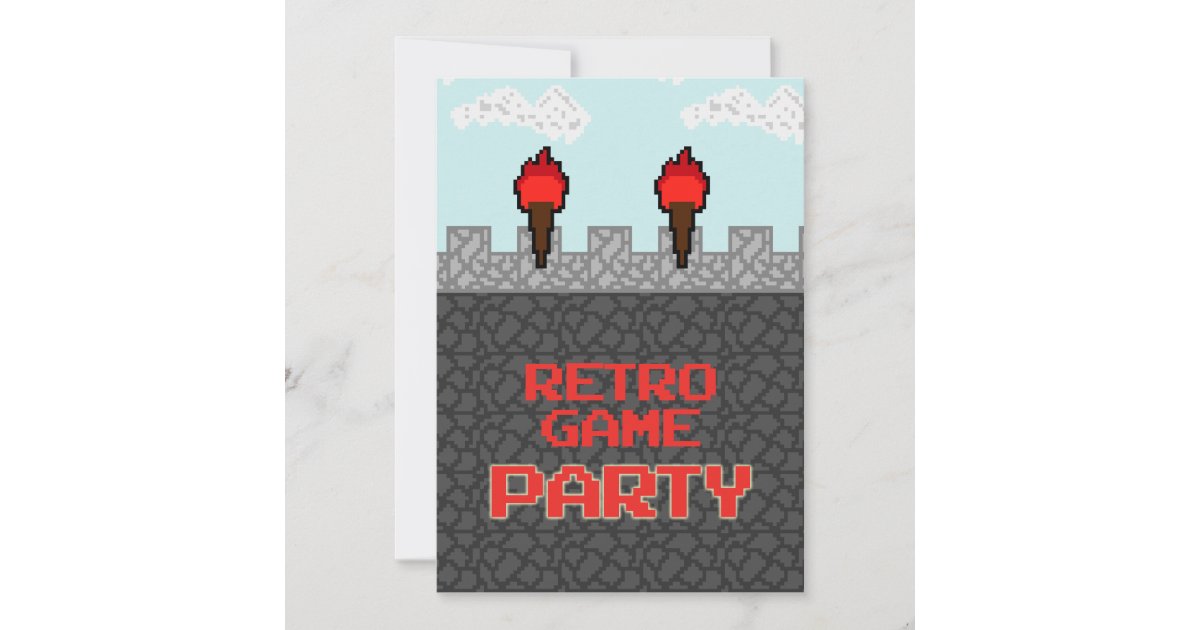 Retro Video Game Party Invitation | Zazzle