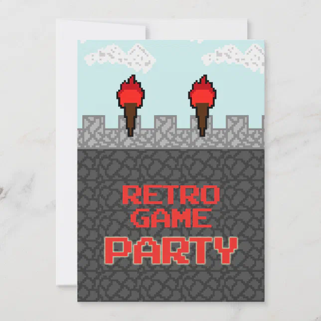 Retro Video Game Party Invitation | Zazzle