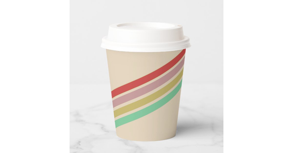 Retro Vintage 70's Stripe Paper Cups | Zazzle