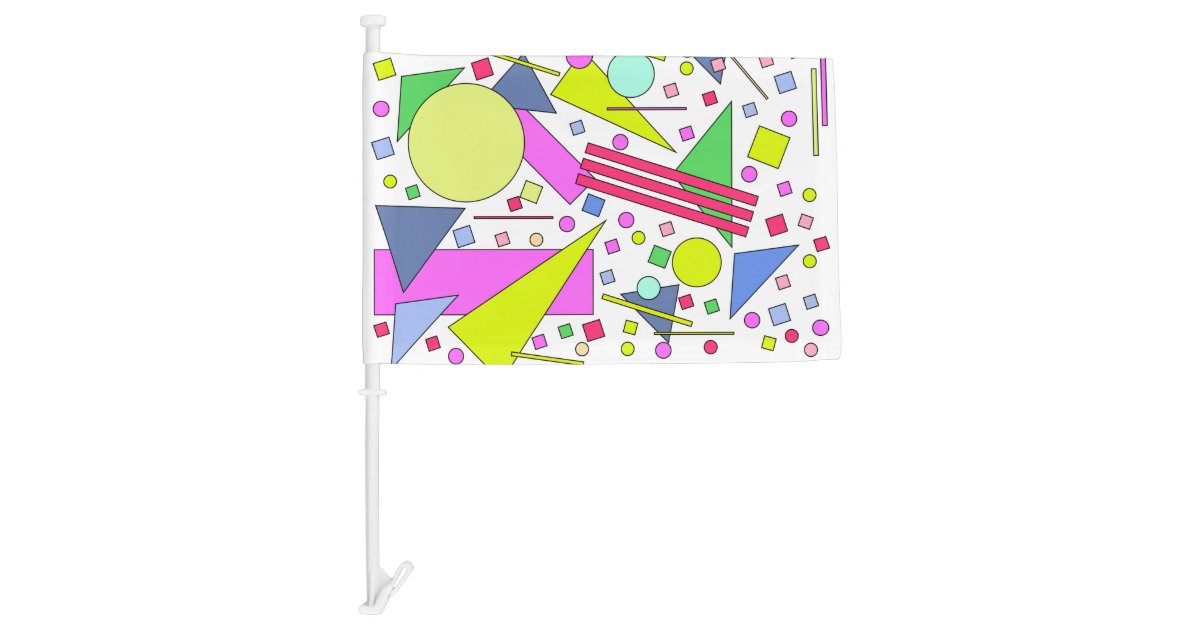 Retro Vintage 80s and 90s Style Car Flag | Zazzle