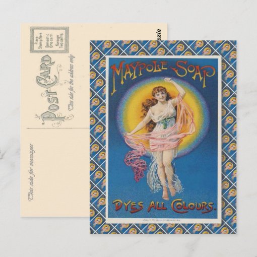 Retro vintage advertising, Maypole soap, Postcard | Zazzle
