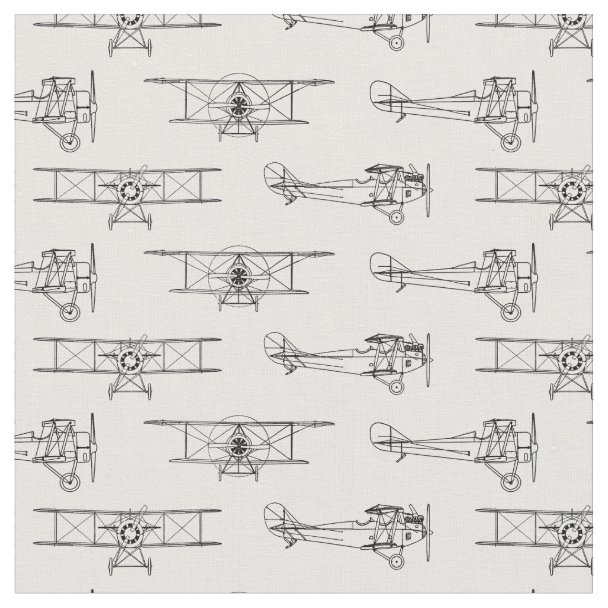 Retro Airplane Pattern Fabric | Zazzle