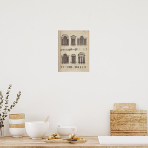 Retro Vintage Architectural Drawing Windows Poster | Zazzle Retro Vintage Architectural Drawing Windows Poster | Zazzle