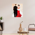 Retro vintage art deco Christmas couple Poster | Zazzle
