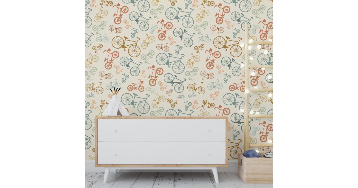 Retro Vintage Bicycle Texture Hipster Background Wallpaper | Zazzle