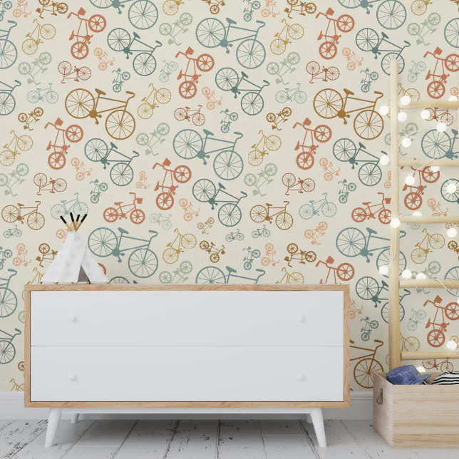 Retro Vintage Bicycle Texture Hipster Background Wallpaper | Zazzle