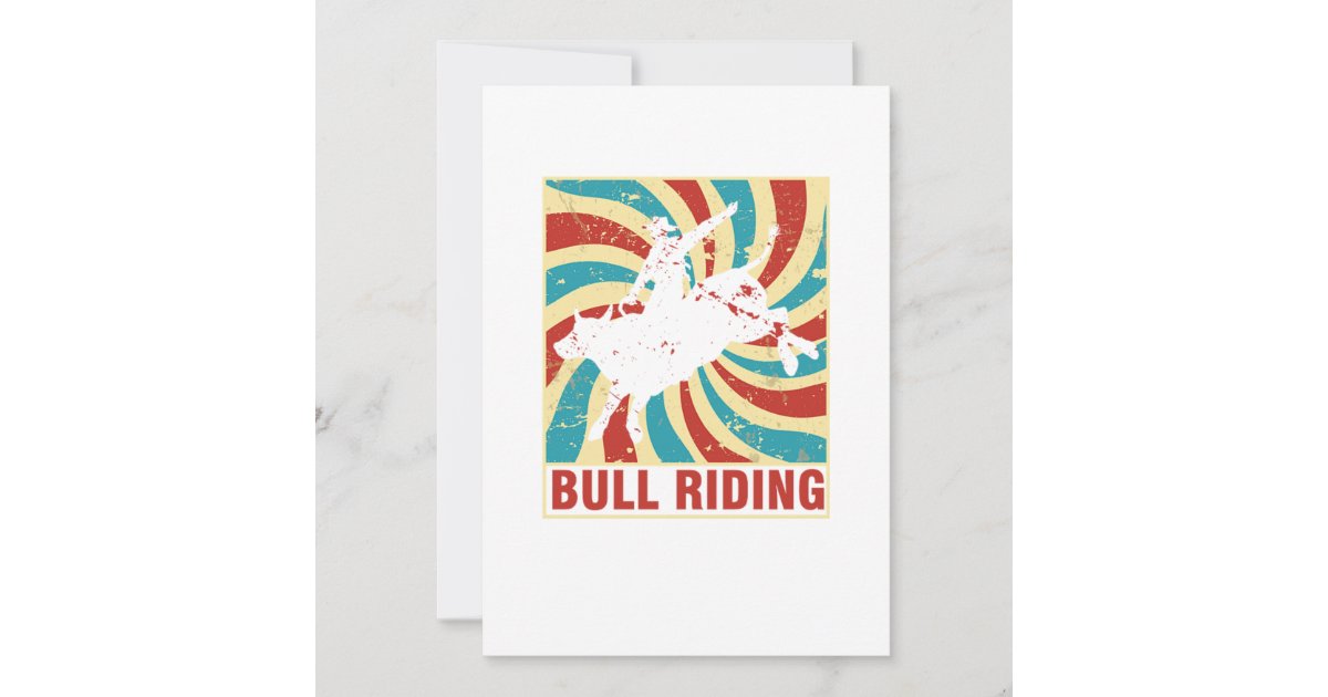 Retro Vintage Bull Riding Cowboy Country Rodeo Gif Invitation | Zazzle