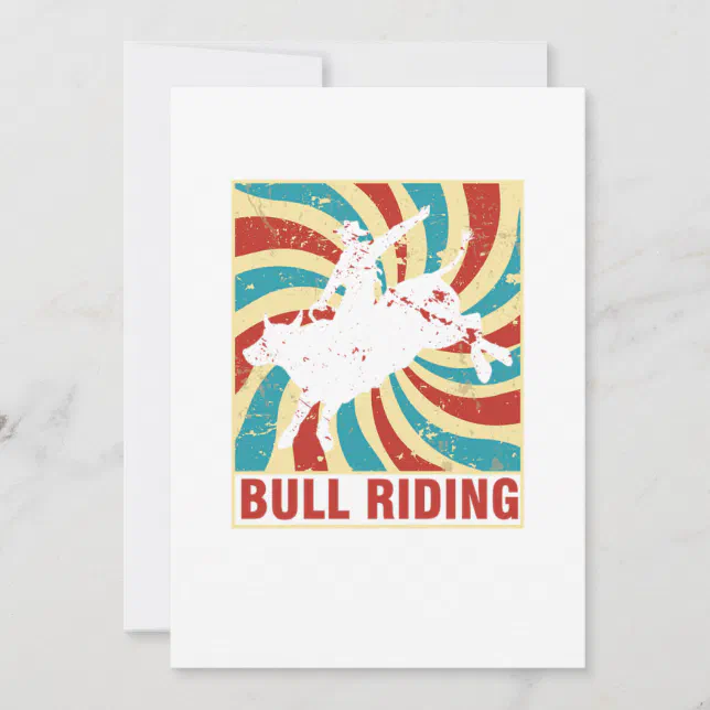 Retro Vintage Bull Riding Cowboy Country Rodeo Gif Invitation | Zazzle