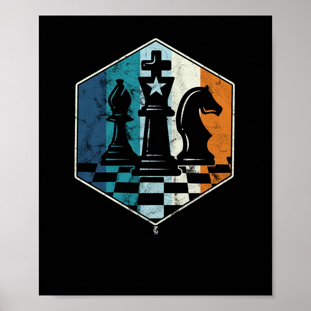 Retro Vintage Chess Piece Chess Master Club Poster | Zazzle