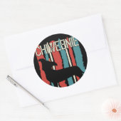 Retro Vintage Chiweenie Dog Classic Round Sticker | Zazzle