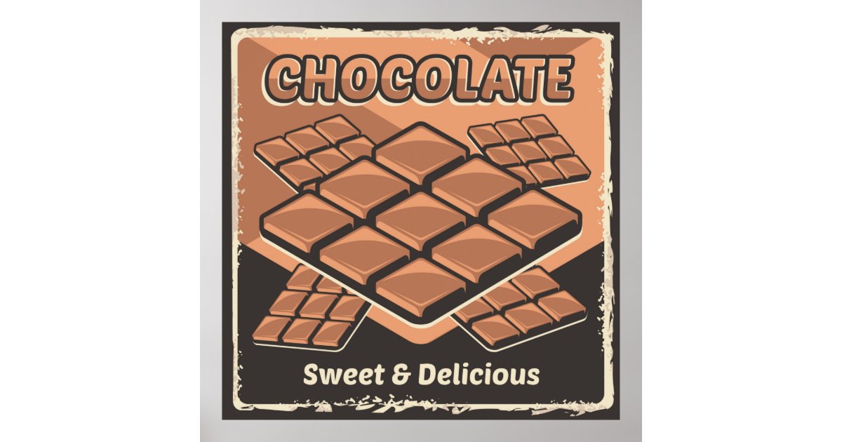 retro vintage chocolate candy business poster | Zazzle