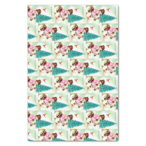 retro Vintage Christmas Angel Holiday tissue Tissue Paper | Zazzle