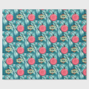 retro Vintage Christmas bulb pattern party wrap Wrapping Paper | Zazzle