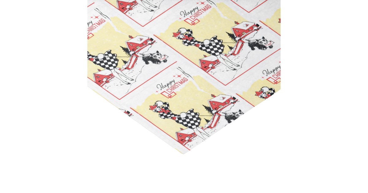 Retro Vintage Christmas lady party tissue Tissue Paper | Zazzle