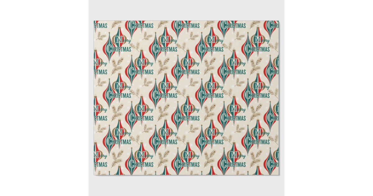 Retro Vintage Christmas Ornament Jubilee Wrapping Paper | Zazzle