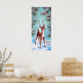 Retro vintage Christmas reindeer poster | Zazzle