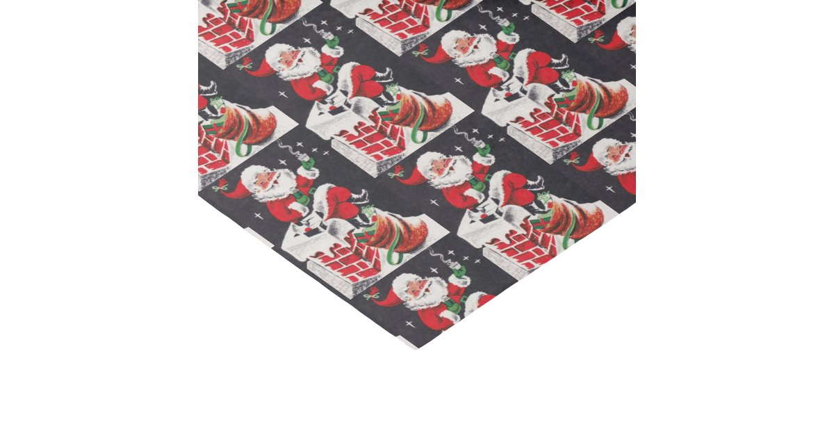 Retro Vintage Christmas Santa party tissue Tissue Paper | Zazzle
