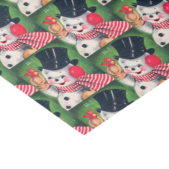 Retro Vintage Christmas snowman party tissue Tissue Paper | Zazzle.com