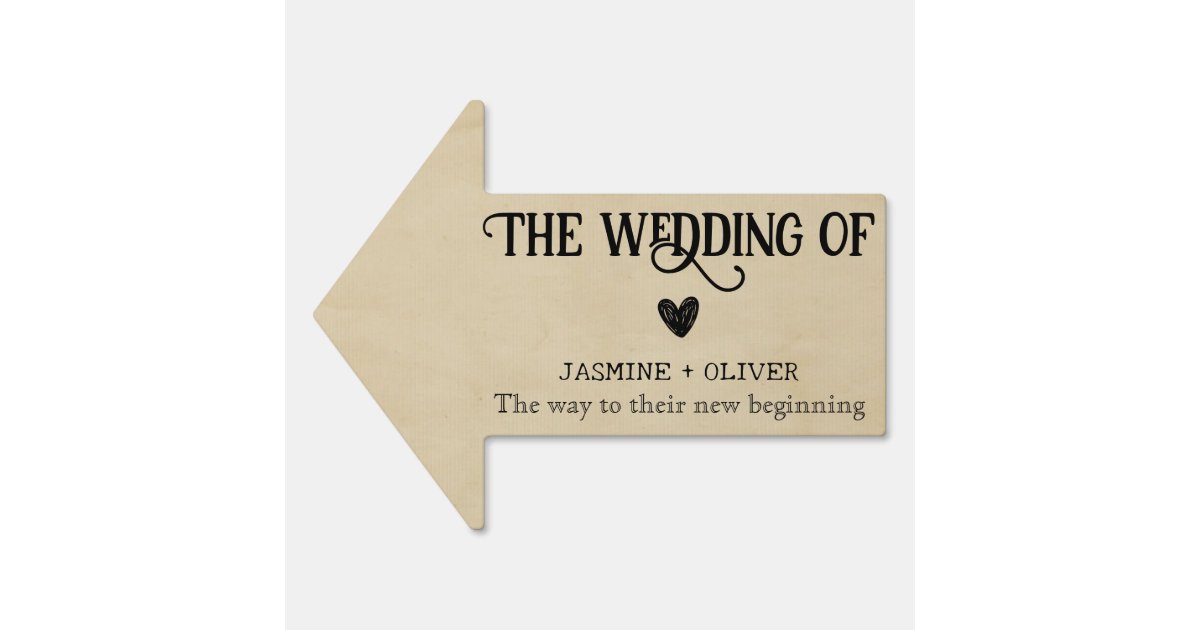 Retro vintage direction this way to wedding arrow sign | Zazzle