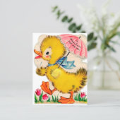 Retro vintage Easter duck Holiday postcard | Zazzle