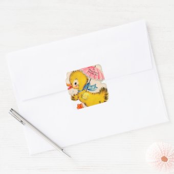 Retro vintage Easter duck Holiday sticker | Zazzle