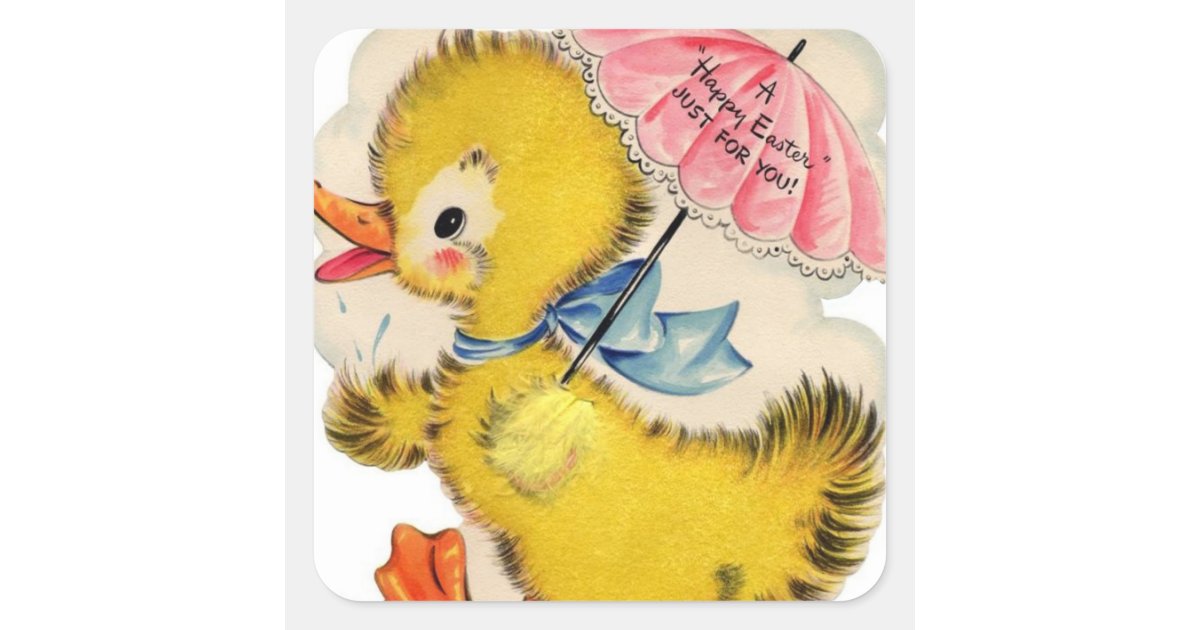 Retro vintage Easter duck Holiday sticker | Zazzle