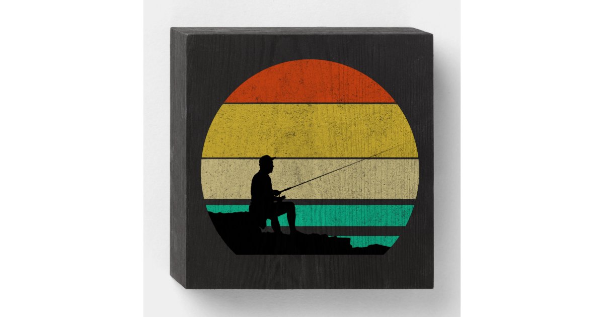 Retro Vintage Fisherman Distressed Fishing Wooden Box Sign | Zazzle