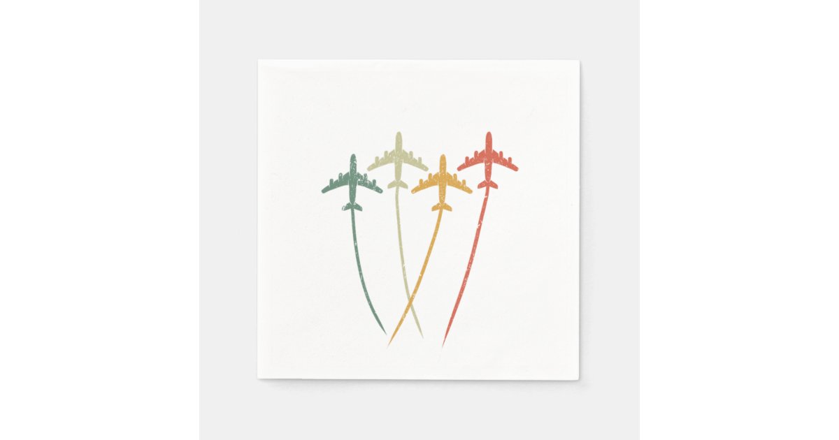 Retro Vintage Flying Airplanes Aircrafts Aviation Napkins | Zazzle