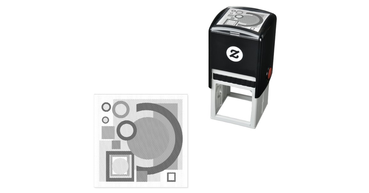 Retro vintage geometric risograph, risoprint self-inking stamp | Zazzle