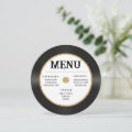 Retro Vintage Gold Glitter Vinyl Record Wedding Menu | Zazzle