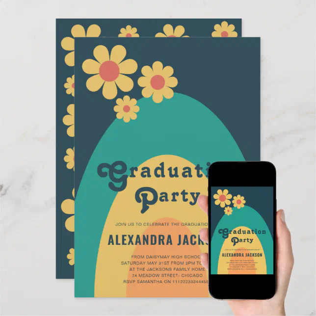Retro Vintage Graduation Party Invitation | Zazzle