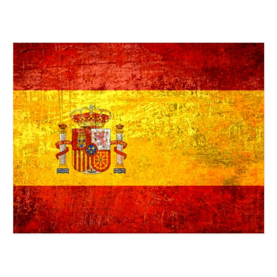 Retro Vintage Grunge Spanish flag of Spain Postcard | Zazzle.com