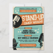 Retro Vintage Grunge Stand Up Comedy Show Invitation | Zazzle