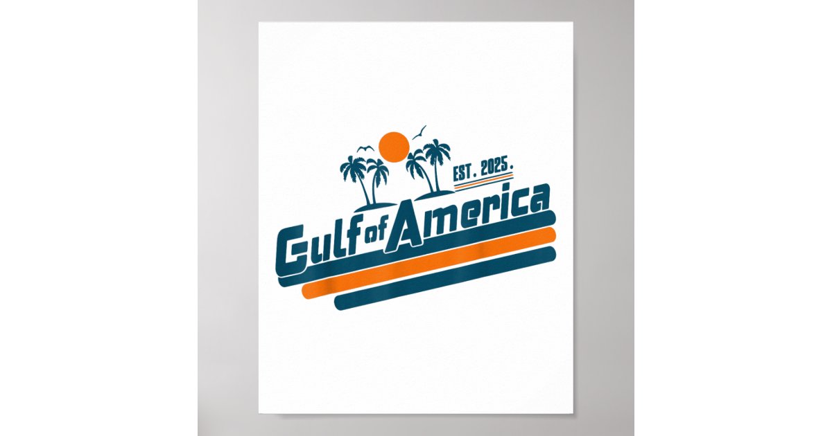 Retro Vintage Gulf Of Us America 2025 American Fla Poster | Zazzle