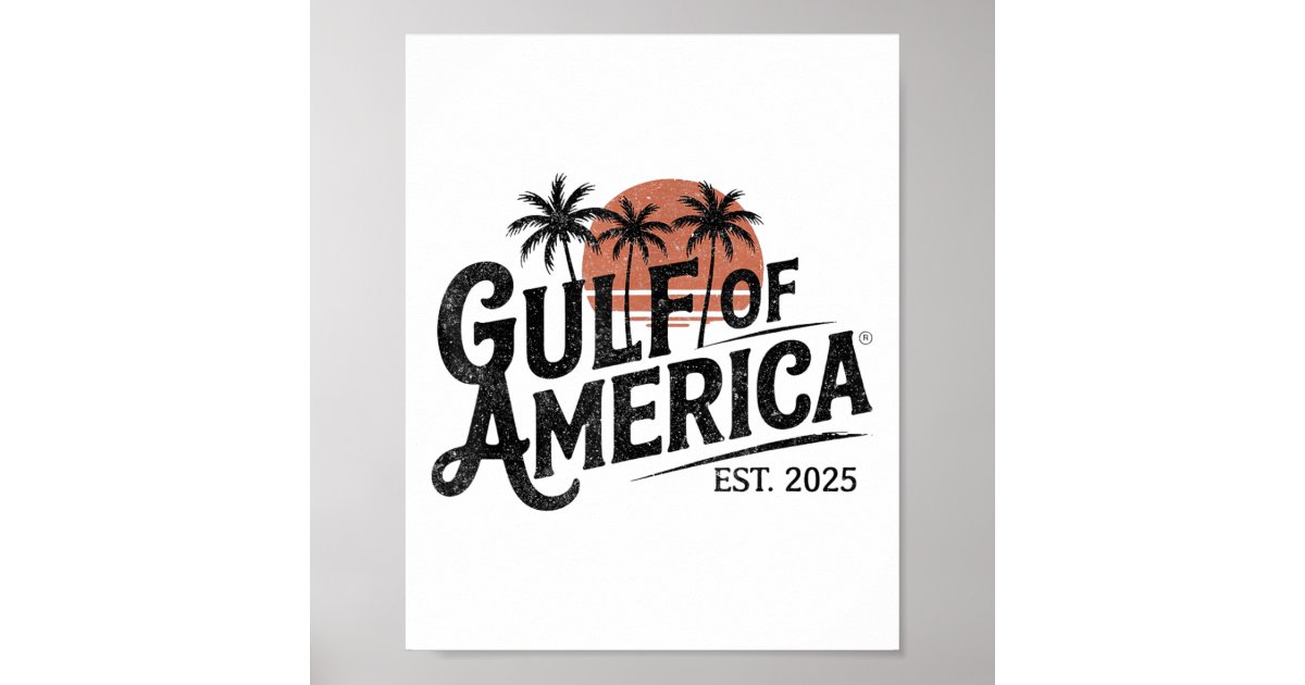 Retro Vintage Gulf Of Us America 2025 American Fla Poster | Zazzle