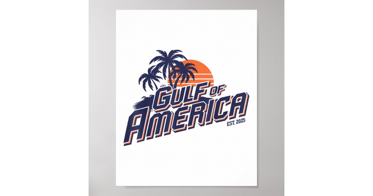 Retro Vintage Gulf Of Us America 2025 American Fla Poster | Zazzle