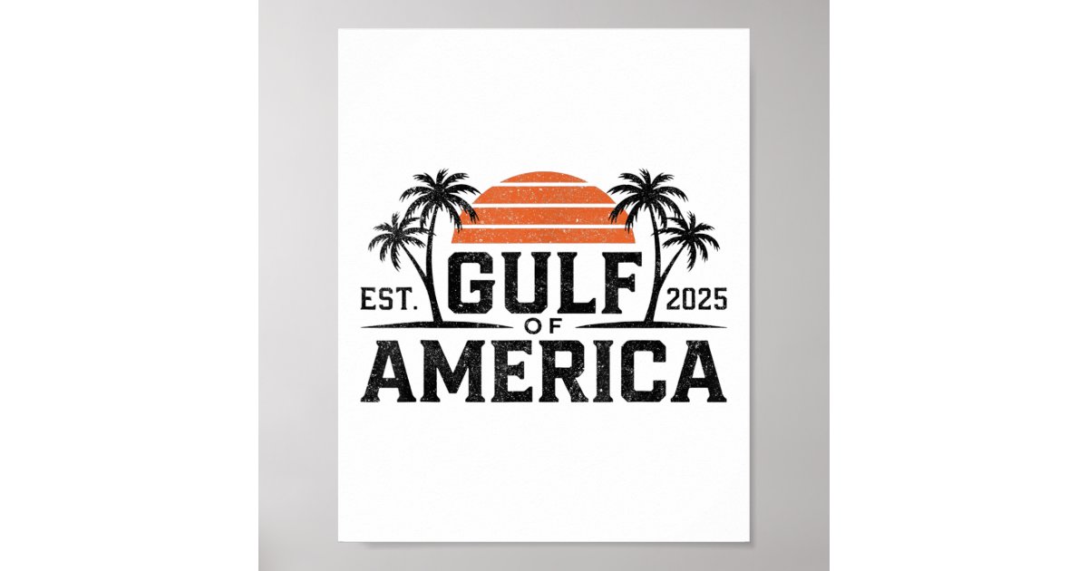 Retro Vintage Gulf Of Us America 2025 American Fla Poster | Zazzle