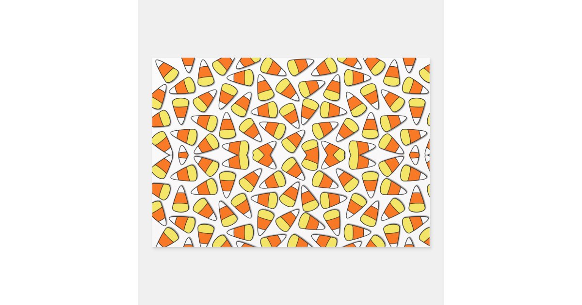 Retro Vintage Halloween Pattern Candy Corn Wrapping Paper Sheets | Zazzle