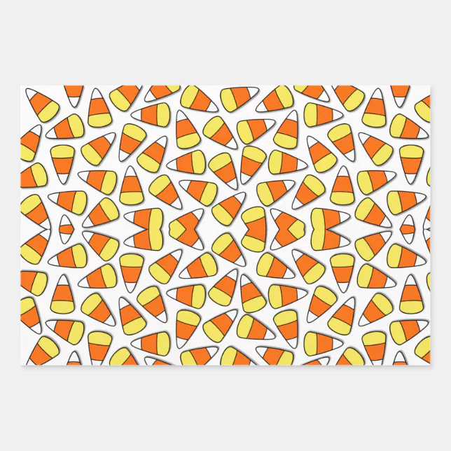 Retro Vintage Halloween Pattern Candy Corn Wrapping Paper Sheets | Zazzle
