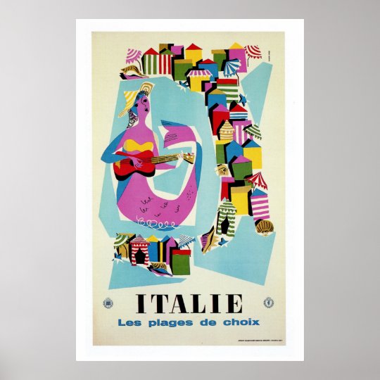 Retro vintage Italy Italian travel advertising Poster | Zazzle.com