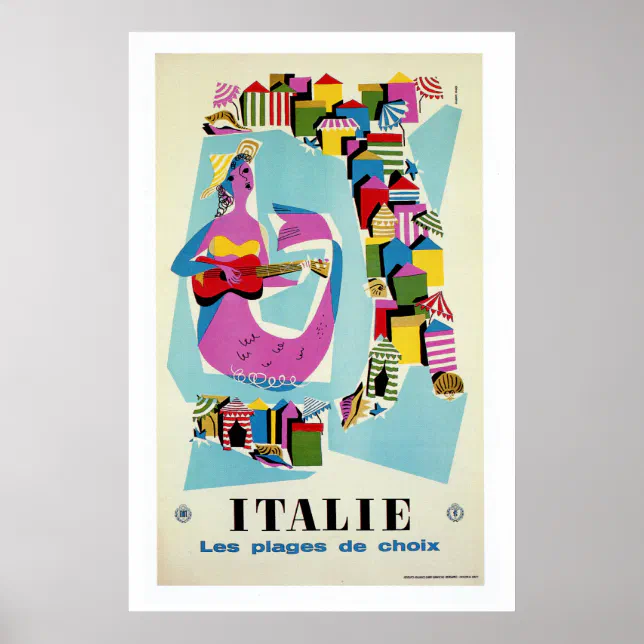 Retro vintage Italy Italian travel advertising Poster | Zazzle