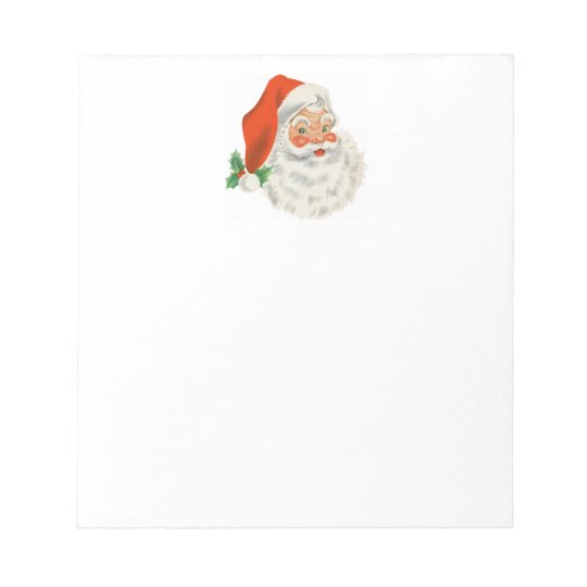 Retro Vintage Jolly Santa Claus Christmas Notepad | Zazzle.com