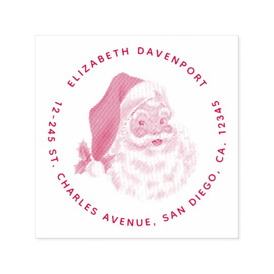 Retro Vintage Jolly Santa Claus Christmas Self-inking Stamp | Zazzle.com